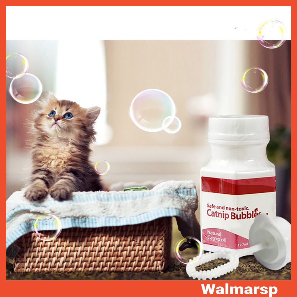 17.7ml Natural Liquid Catnip Bubbles Oil Blower Cat Kitten Interactive ...