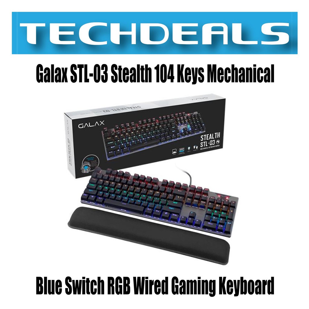Galax STL-03 Stealth 104 Keys Mechanical Blue Switch RGB Wired Gaming ...