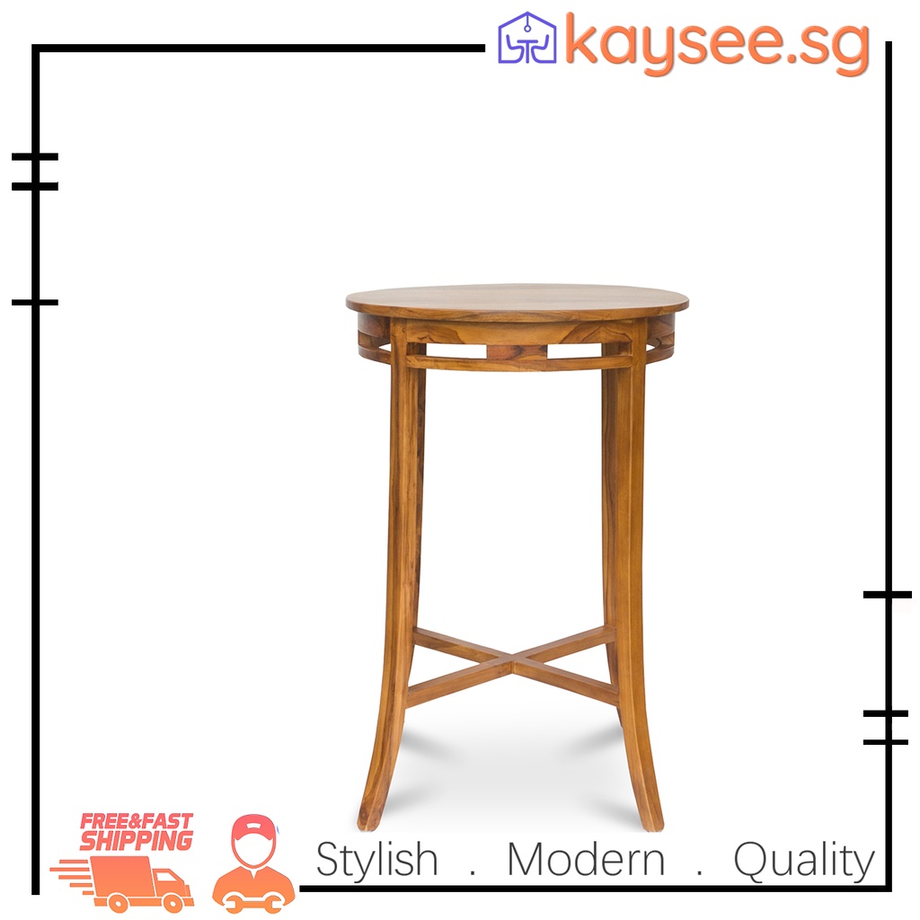 kaysee|Adriene Teak Wood Bar Round Table|Bed Side Table|Hand Crafted ...