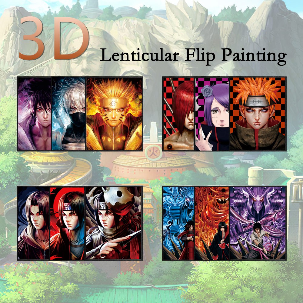 NARUTO 3D Lenticular Flip Picture Wall Decor 3D Lenticular Printing ...