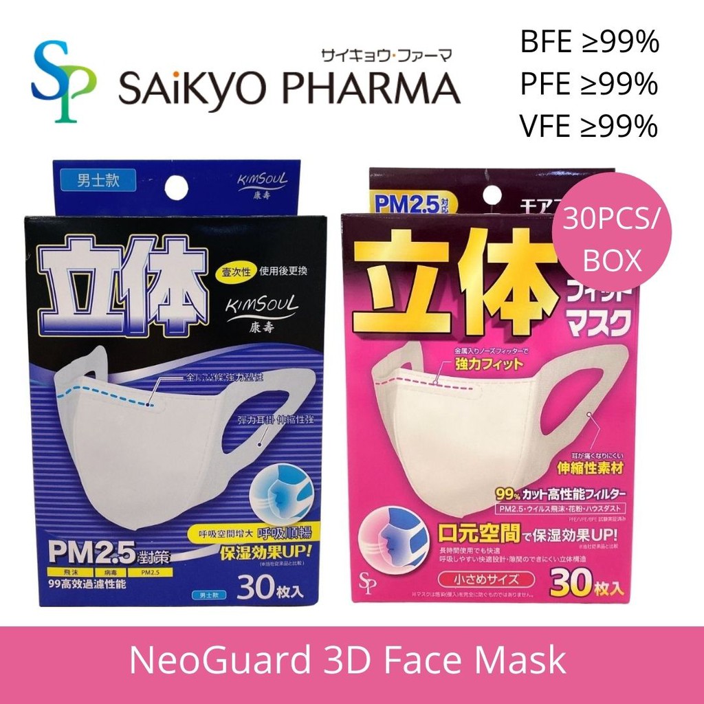 Japan Saikyo Pharma 3D Face Mask - Breathable, High-Efficiency ...