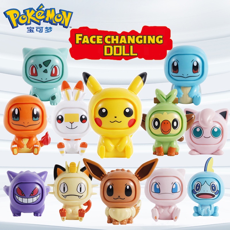 Pokemon Pikachu Pokeball Action Figure Model Change Face Elf Ball Kids ...