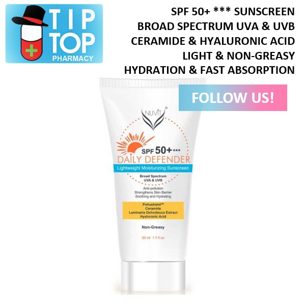 Nuvit Daily Defender Lightweight Non-Greasy Moisturizing Sunscreen ...