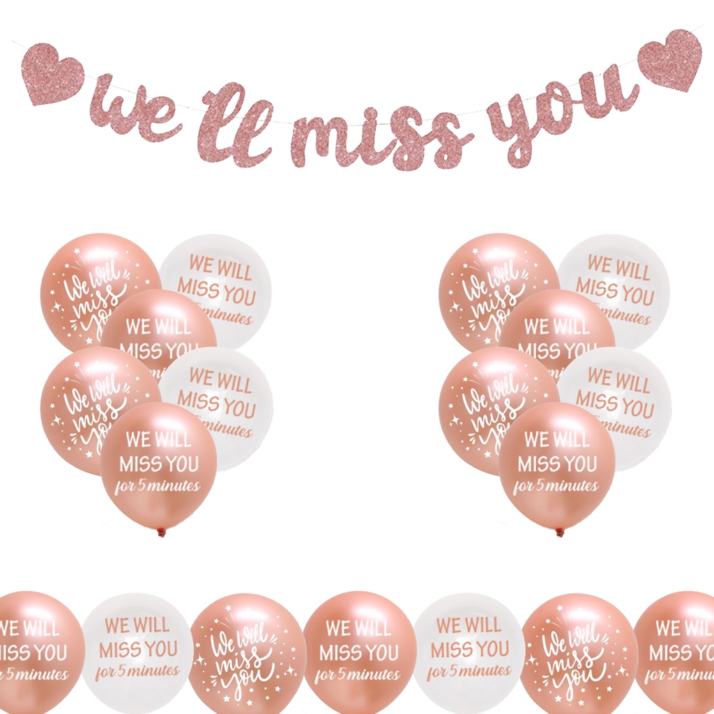 JOLLYBOOM Going Away Farewell Party Decorations Kit, Rose Gold We Will ...