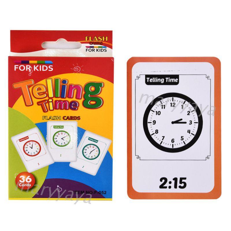 Mary Telling Time Flash Cards Montessori Toy for Children Kids Early ...