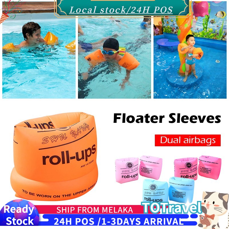 1 Pair adult children Inflatable Arm Swimming Ring Safety Arm Bands ...