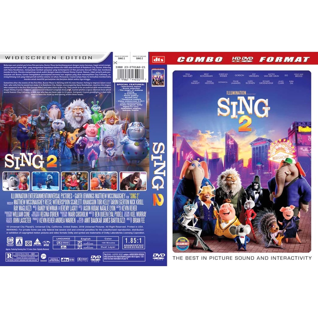 HD 1080p Sing 2 2021 DVD Animation Movies for Entertainment | Shopee ...