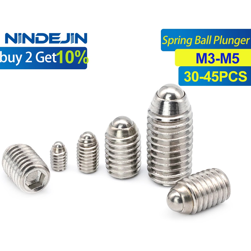 NINDEJIN 30-45pcs 304 Stainless Steel Hex Hexagon Socket Ball Point Set ...