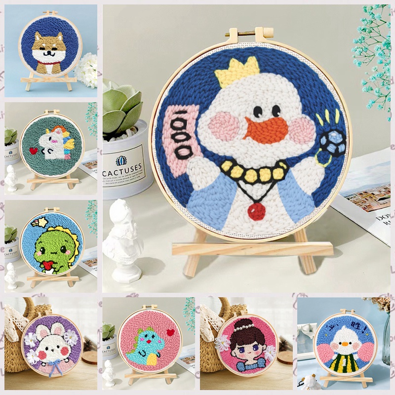 【Ready Stock】Beginner DIY Embroidery Kit Cross Stitch Kit With Punch ...