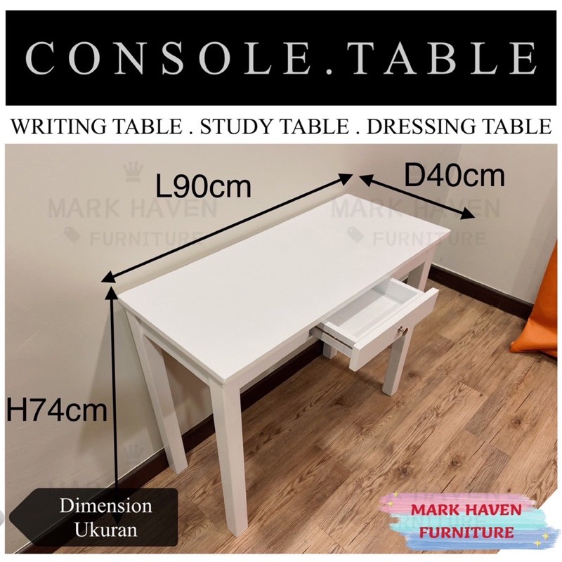 3 kaki meja console 90cm study table computer table | Shopee Singapore