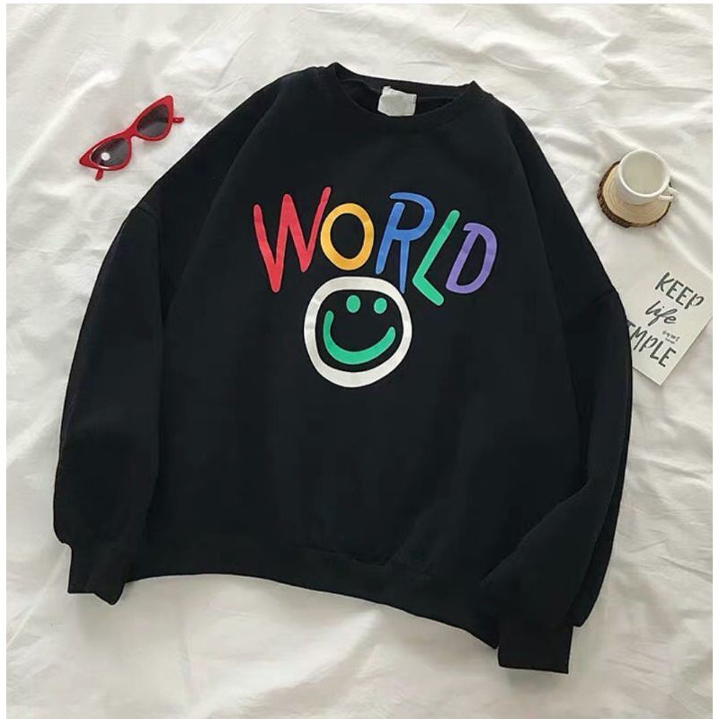 SMILE WORLD WOMEN'S SWEATER // WOMEN'S SWEATER | Shopee Singapore