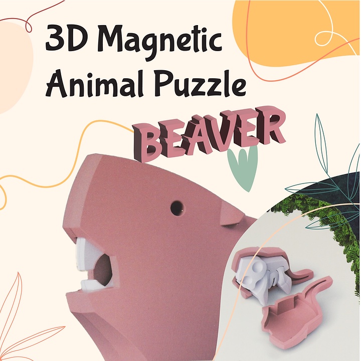 Halftoys Magnetic Animal Blocks - Beaver | Shopee Singapore