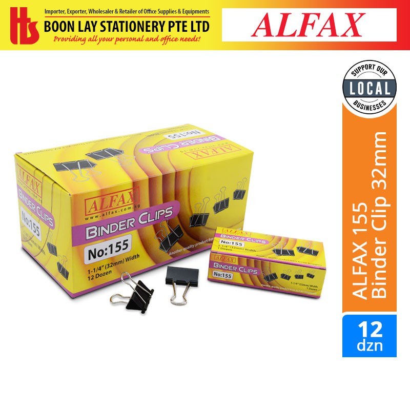 ALFAX 155 Binder Clip 32mm (12pcs per box) | Shopee Singapore