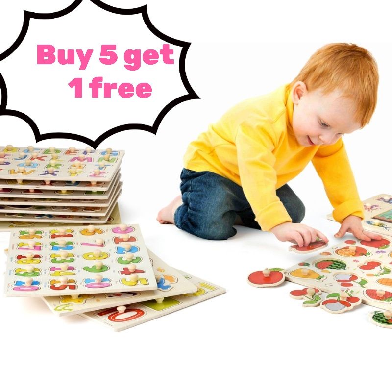 3D Wooden Puzzle With Knob Wood Pegboard Jigsaw Preschool Learning Toys Birthday Party Xmas ...