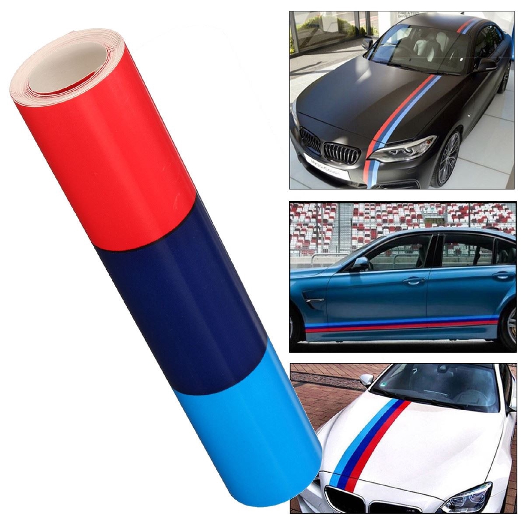 [Ready Stock] 7.5cm*1m BMW M Color Stripes Rally Side Hood Racing ...