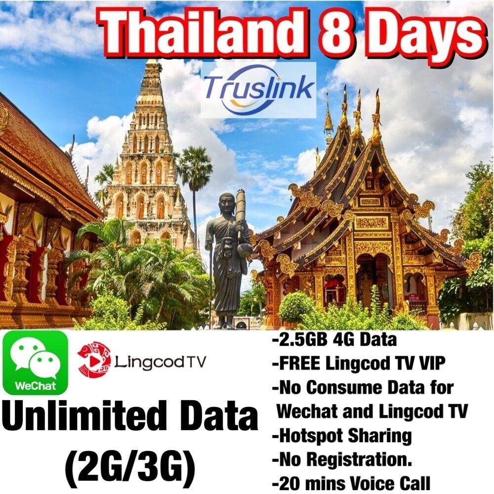 Thailand 8 Days Unlimited Data Sim Card [Truemove]WIFI, 2.5GB High ...