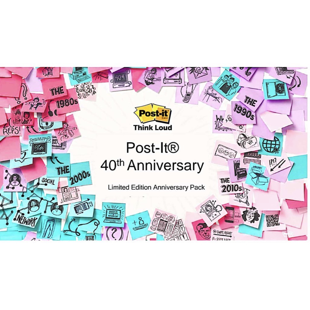 POST-IT Notes super sticky LIMITED EDITION 40TH ANNIVERSARY MIXED ...