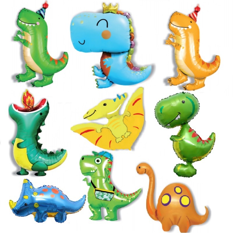 Cartoon Dinosaur Foil Balloon Children Kids Birthday Dino Decoration ...
