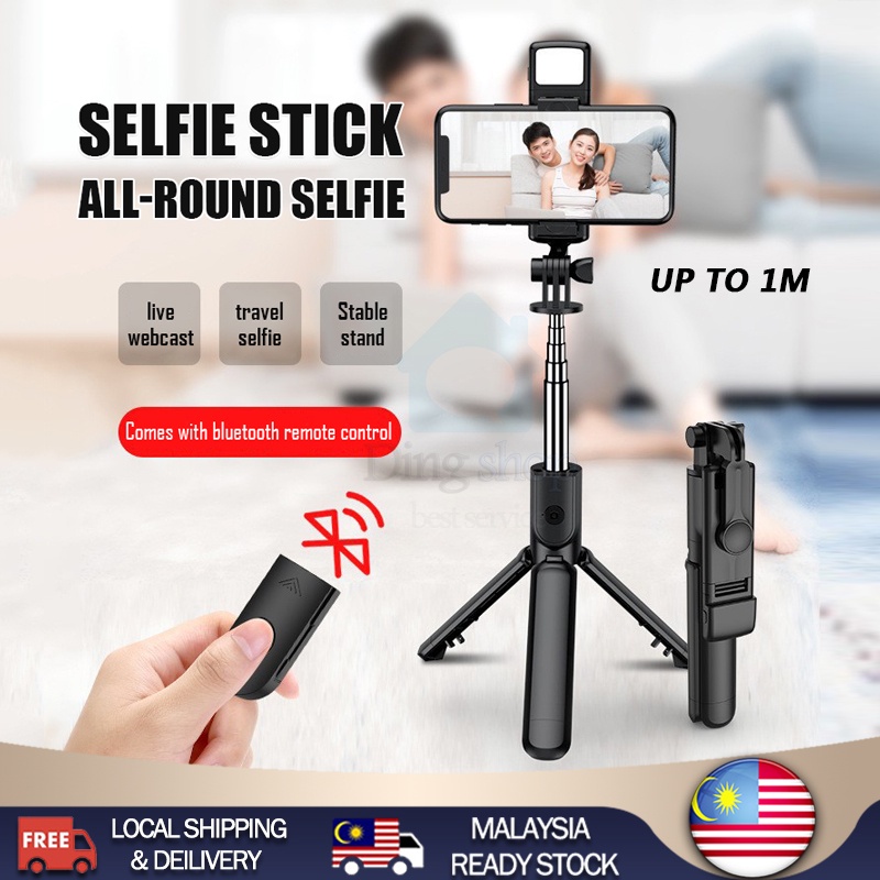 S03s Mini Bluetooth Selfie Stick With Fill Light Tripod Monopod Self ...