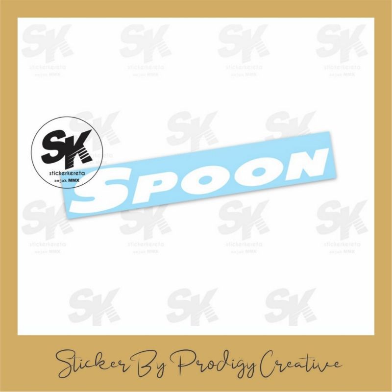 SPOON Logo Vinyl Cutting Car Sticker Kereta Cermin Belakang | Shopee ...