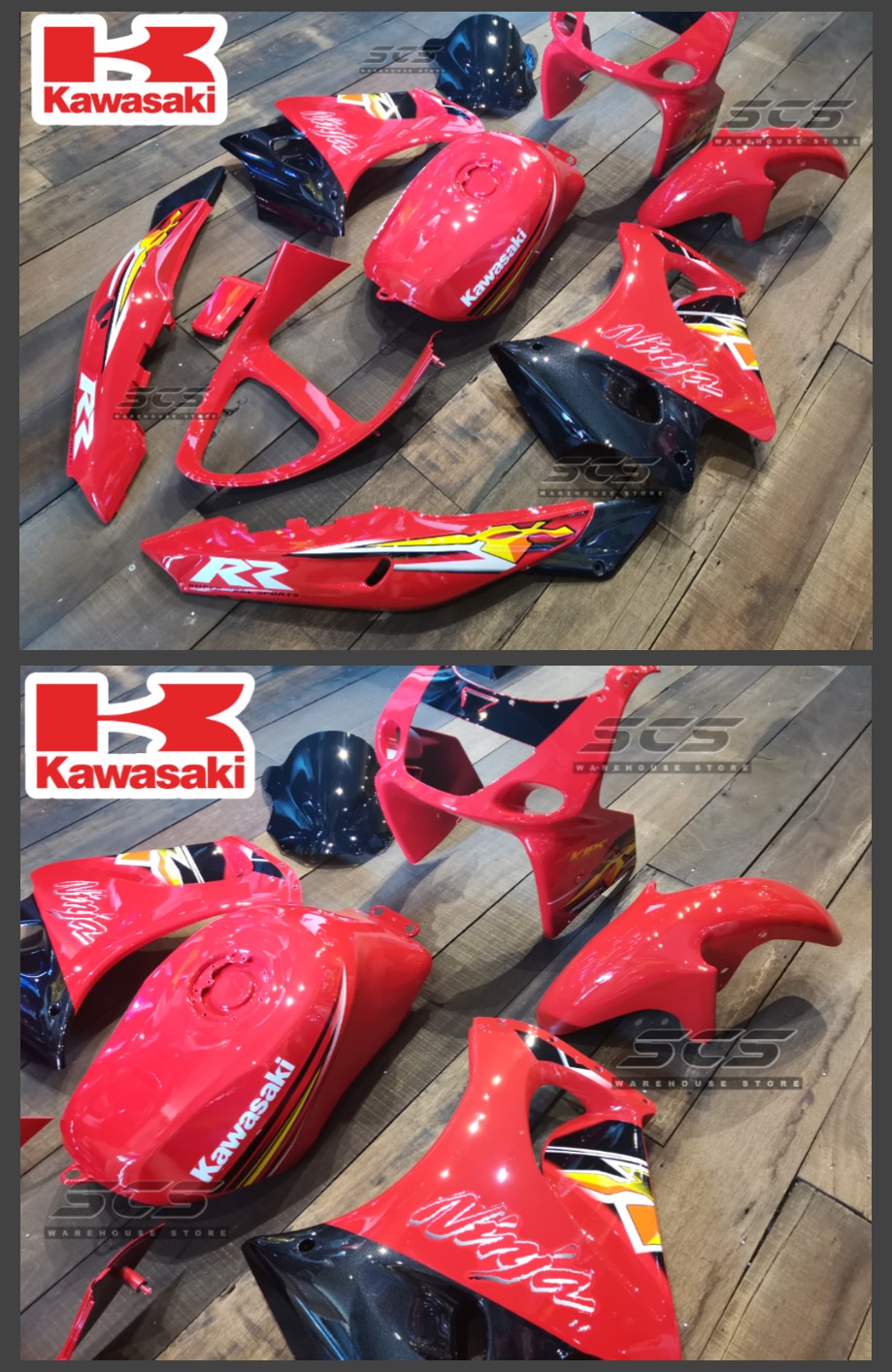 Kawasaki Ninja KRR150 Cover Body Set Red Black Accessories Motor ...