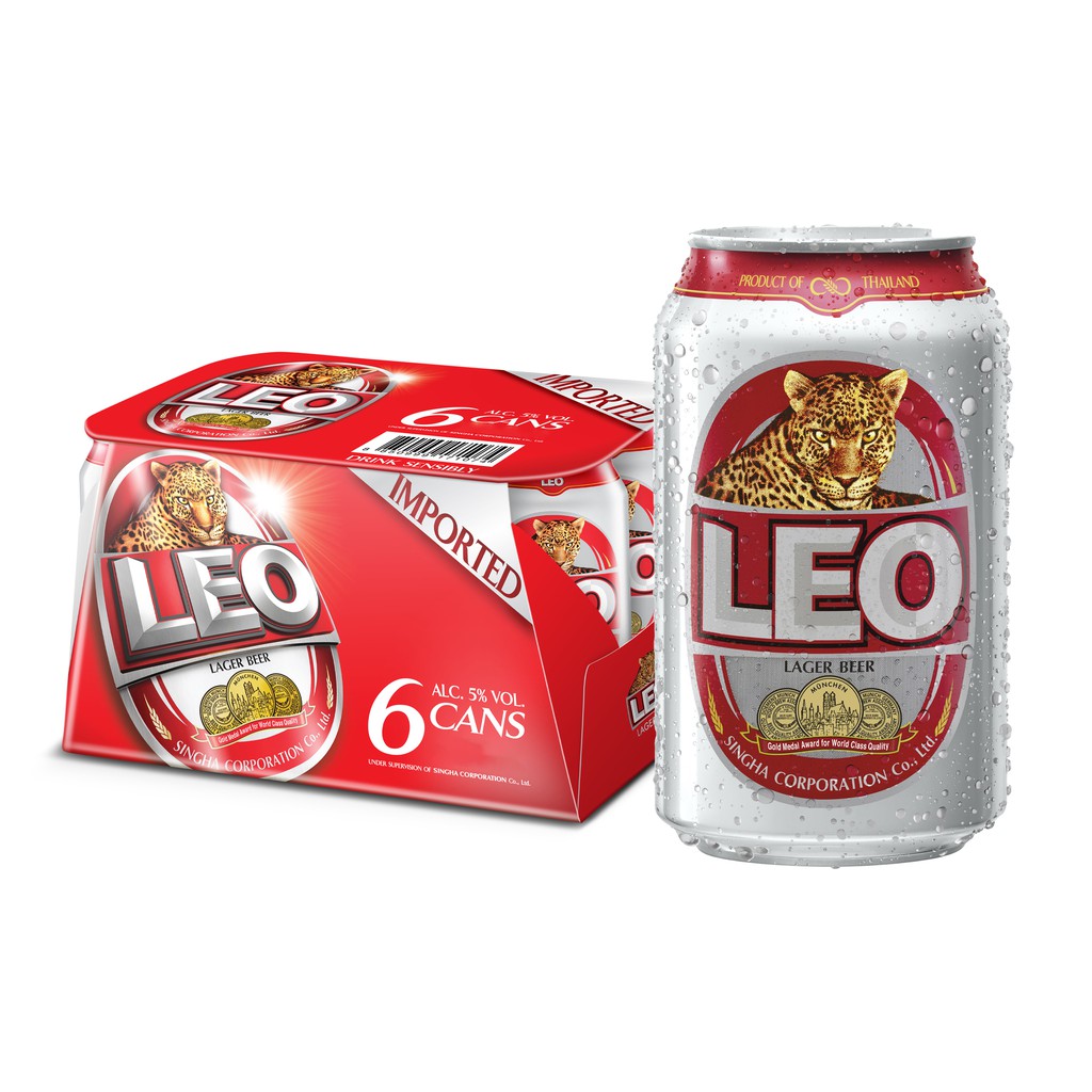 LEO Lager Beer 320ml x 6 Cans | Shopee Singapore