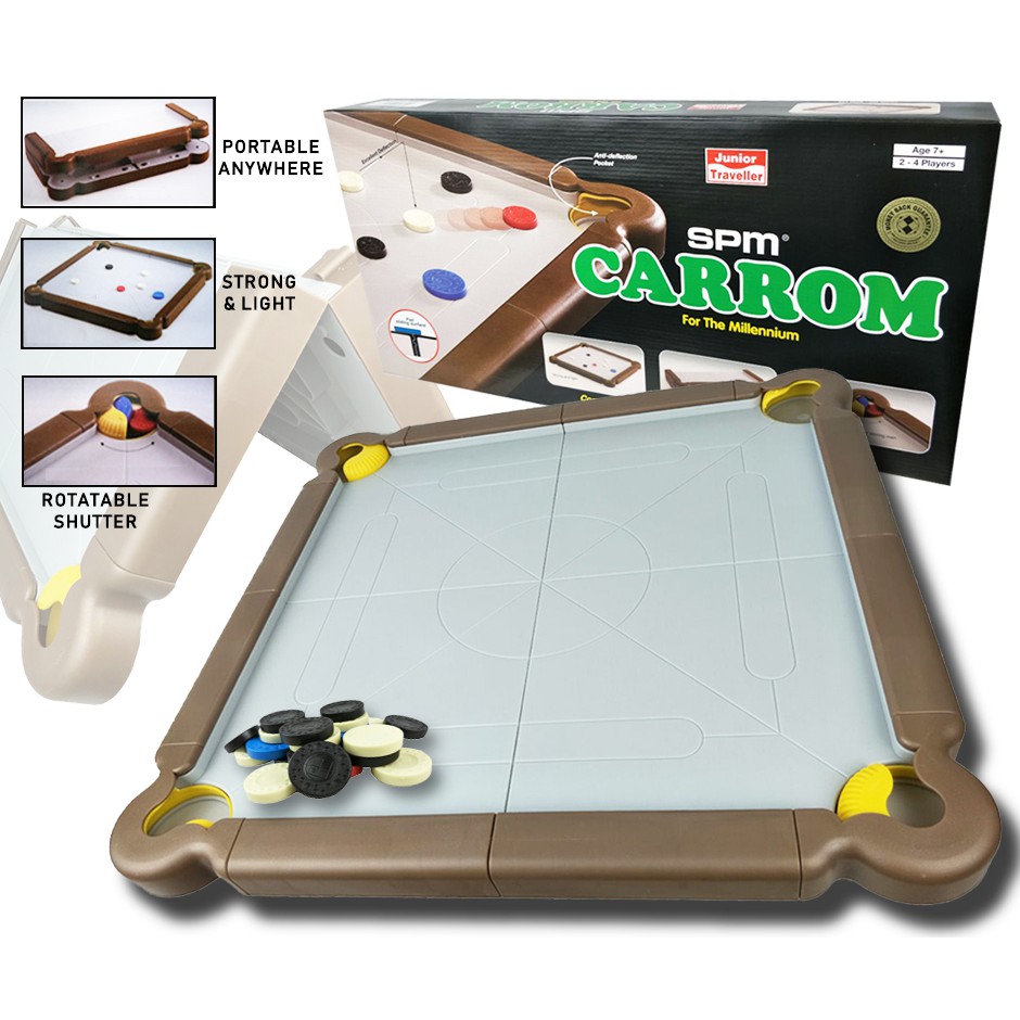 SPM Traveller Carrom Board Set/Set Permainan Carrom SPM - Full Set With ...