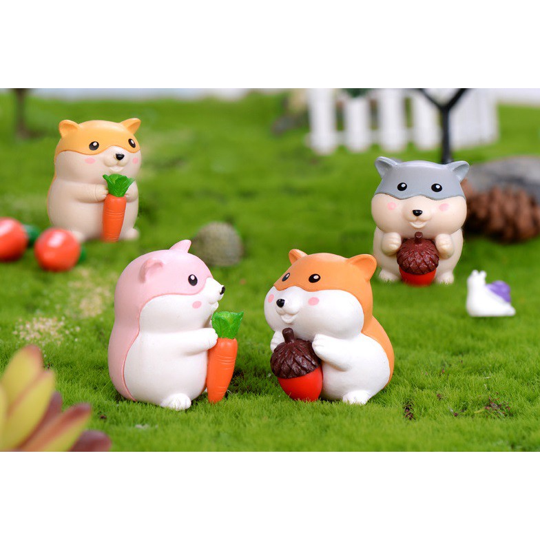 Cute Hamster Figurines / Cake Toppers (4 Pcs a Set) | Shopee Singapore