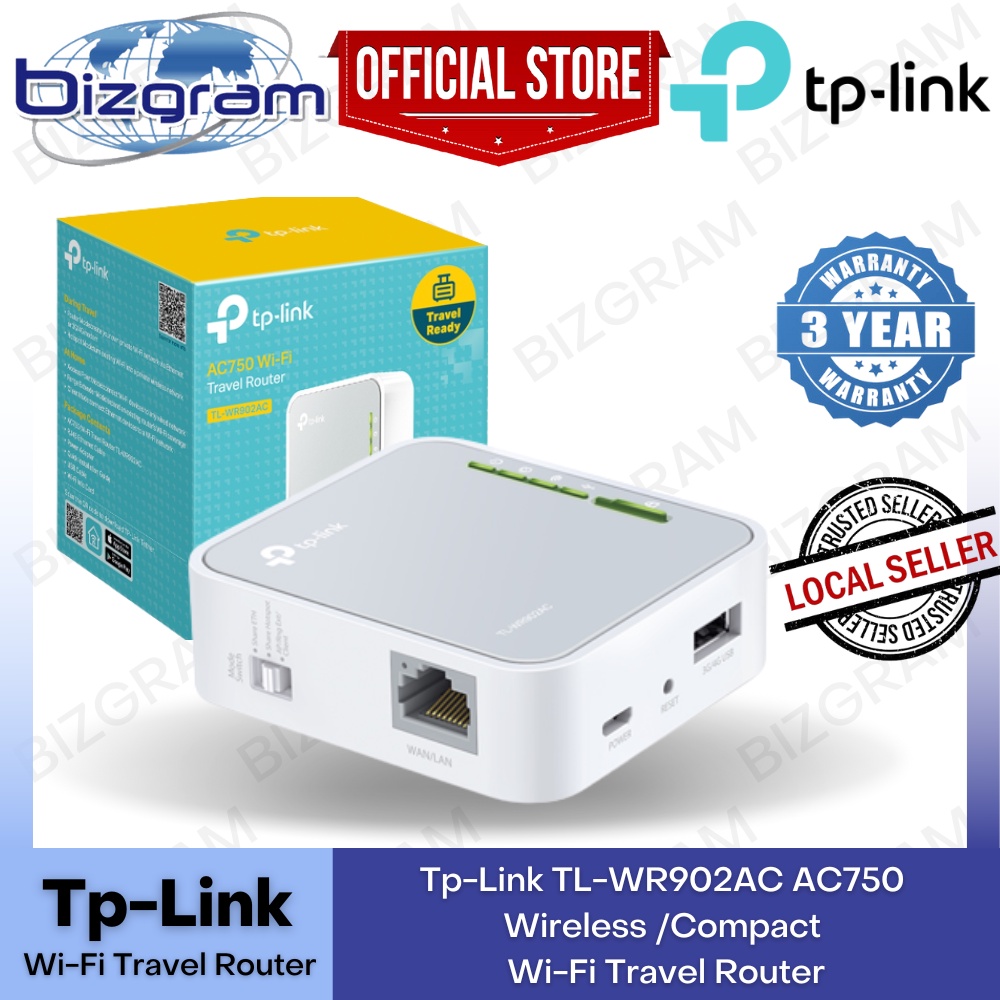 Tp-Link TL-WR902AC AC750 Wireless /Compact Wi-Fi Travel Router (3-Years ...
