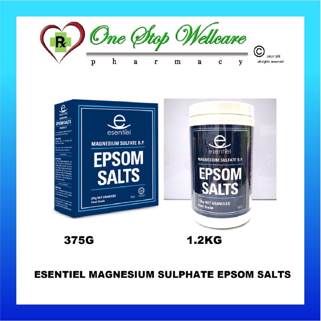 ESENTIEL MAGNESIUM SULPHATE B.P. EPSOM SALTS 375G / 1.2KG | Shopee ...