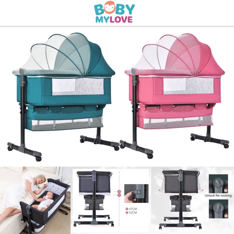 BC Cot Baby Rocking Cot Foldable Portable Baby Bed | Shopee Singapore