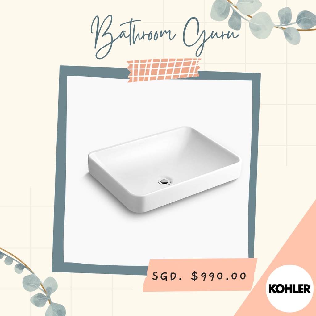 KOHLER Forefront Rectangular Vessel Lavatory K-5373T-0 | Shopee Singapore