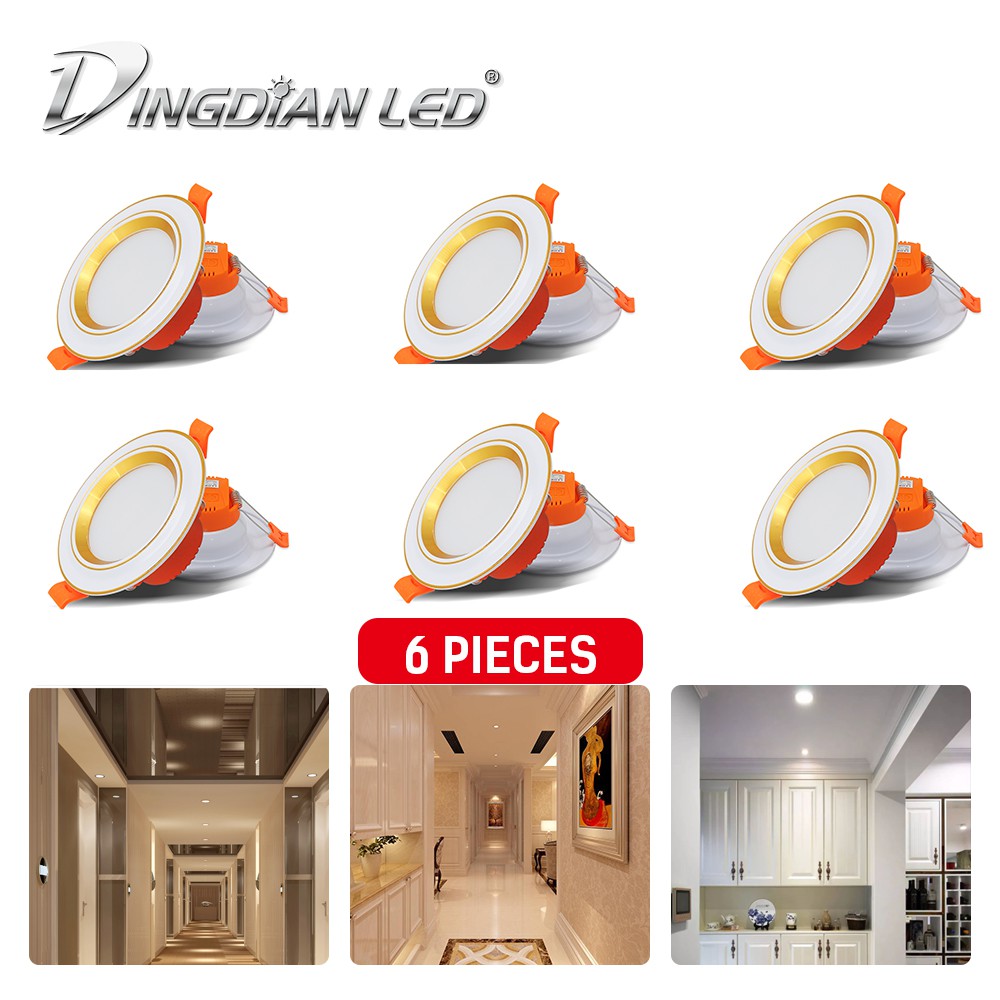 DingDian LED 6 Packs LED Downlight 220V 5W Thin Recessed DownLight 3 ...