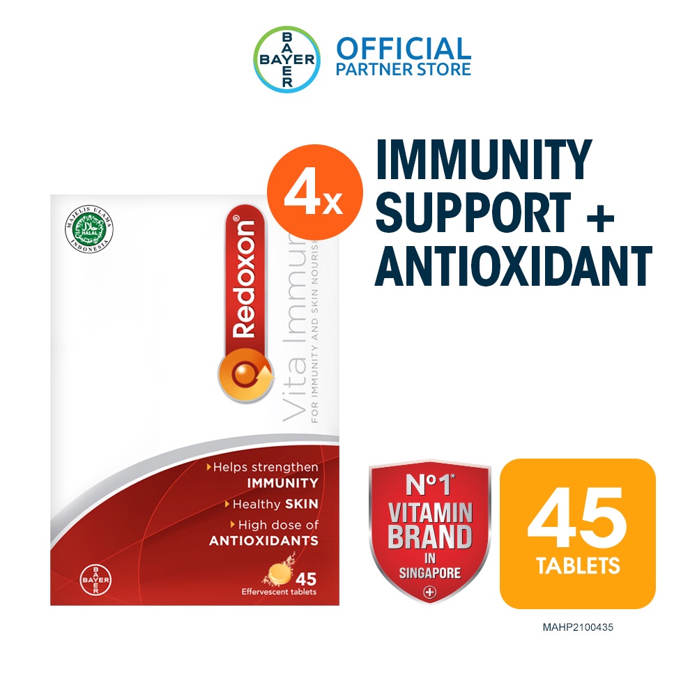 [Bundle of 4] Redoxon Vita Immune Orange Effervescent 45 Tablets Exp ...