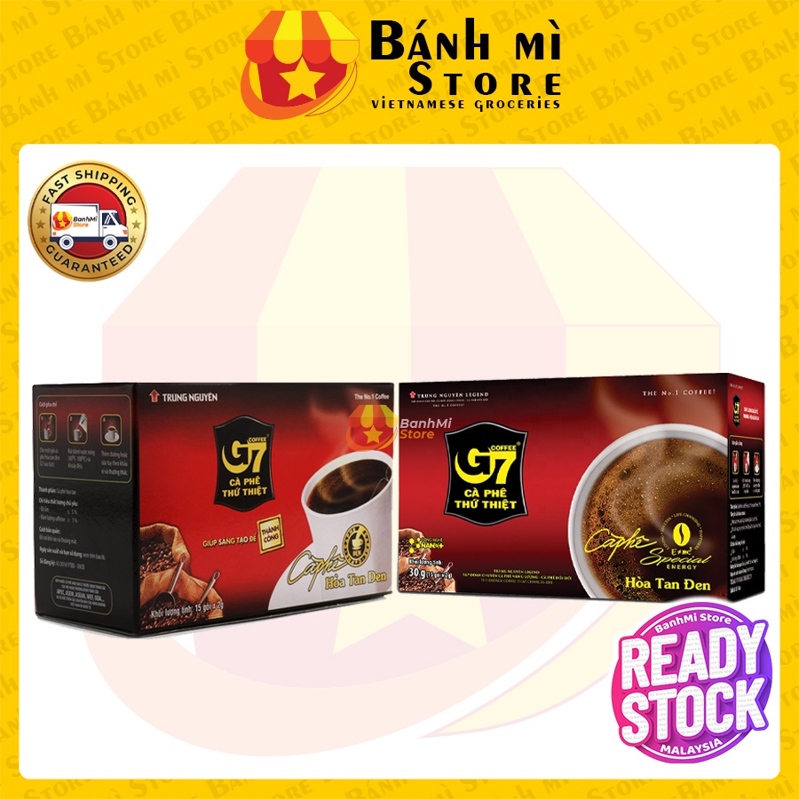 TRUNG NGUYEN G7 HOA TAN DEN CAFE | [HALAL] VIETNAM G7 INSTANT BLACK COFFEE 30g (15 PACK X 2g = 1 ...
