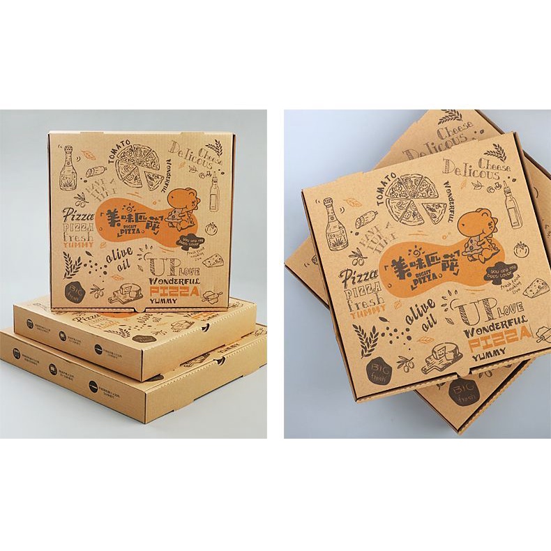 Disposable Pizza to-Go Box 6/7/8/9/10/12-Inch Pizza Box Takeaway Pizza ...