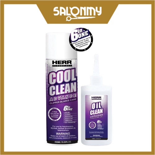 HERR 6 in 1 Cool Clean Advance Clipper Blade Spray 140ml/45oml | Shopee ...