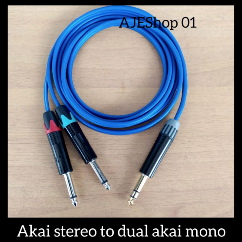 Akai stereo to dual akai mono TRS 6,5 to dual TS 6,5 jack cable ...