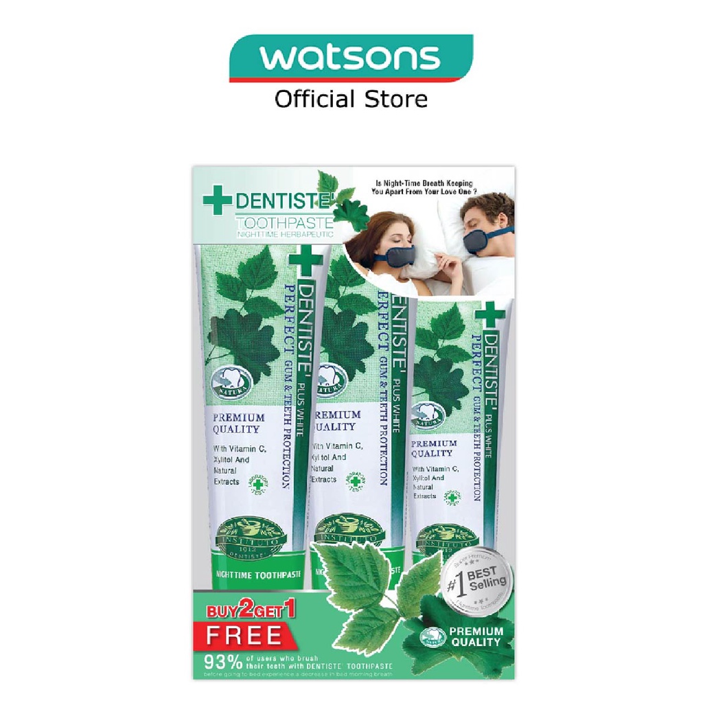 DENTISTE Plus White Nighttime Toothpaste Value Pack 100g x2 + 60g ...