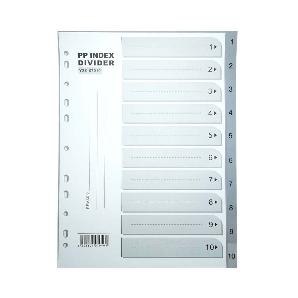 [SG] A4 PVC Grey Index Divider [Evergreen Stationery] | Shopee Singapore