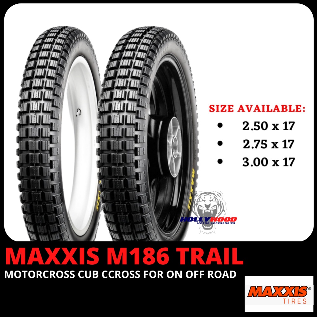 MAXXIS TYRE M186 TRAIL 2.75x17 / 3.00x17 MOTOCROSS CUB CROSS TAYAR ...