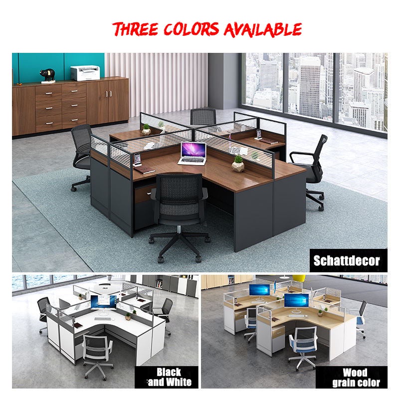 Screen desk 4 people simple staff table 6 people office table and chair ...