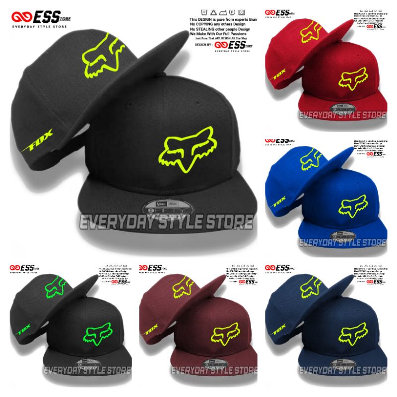 FOX RACING Snapback Hat Special New Edition Logo Yellow Neon Premium ...