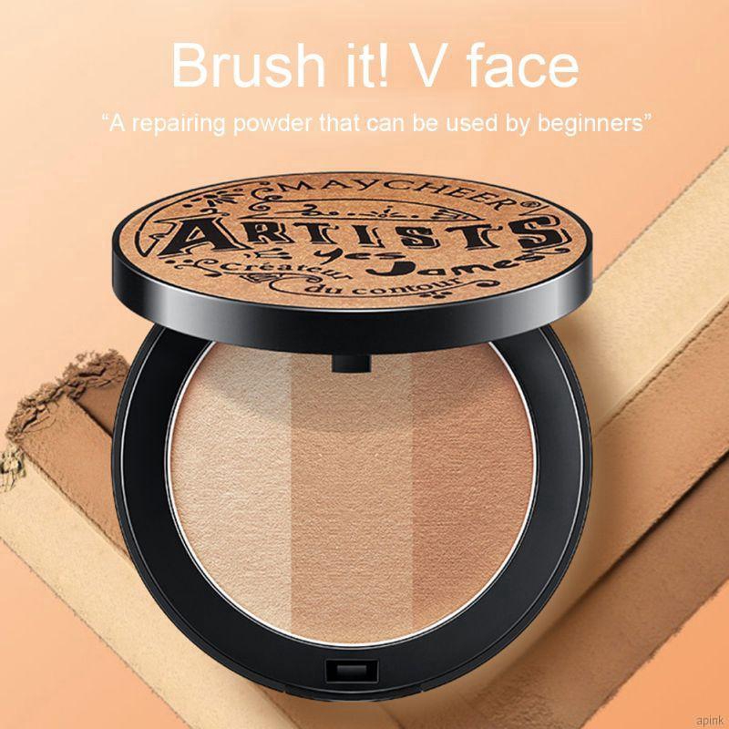 3-color Face Powder Highlighter Bronzer Brighten Shading Powder ...