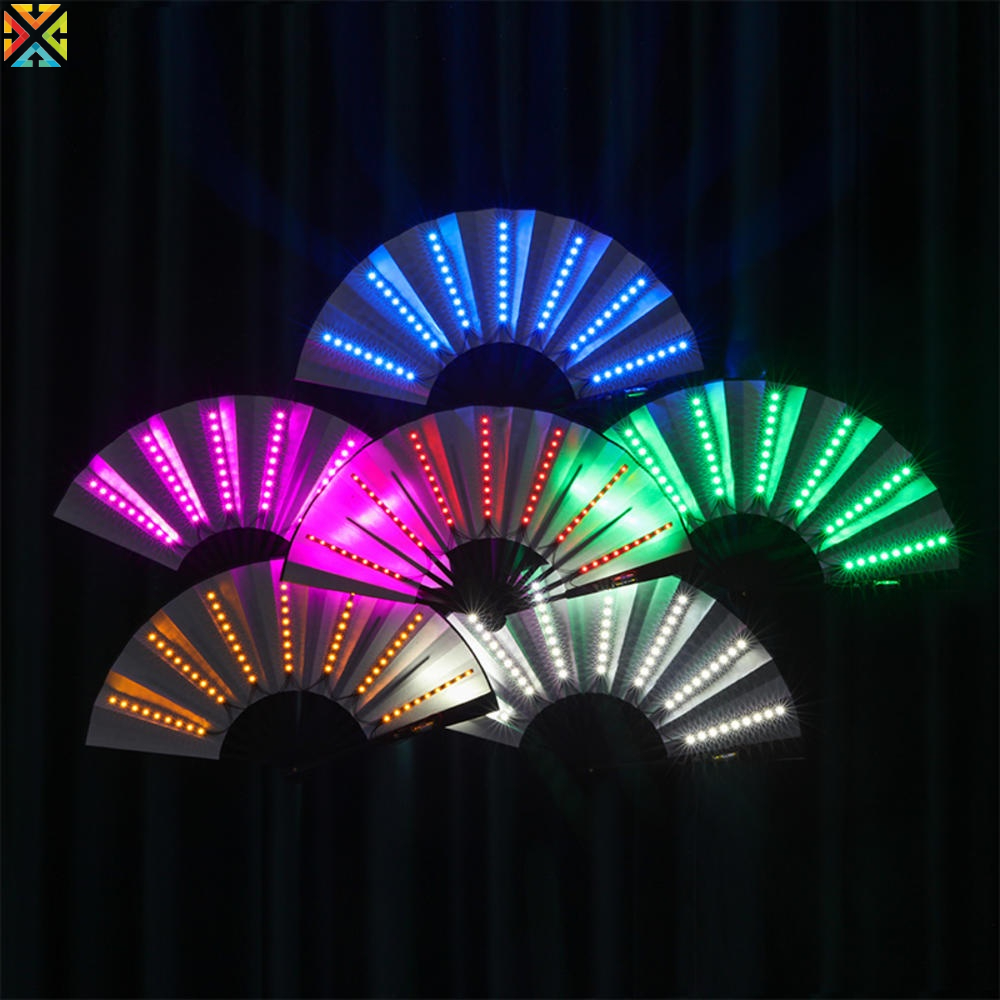 Foldable hand fan with led light portable dance night performance ...