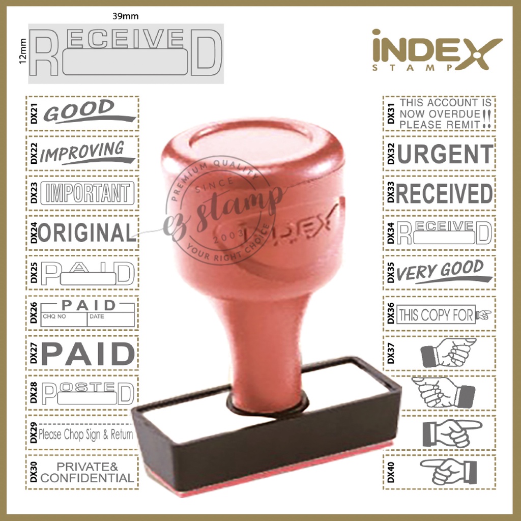 Made Rubber Stamp Chop / Index Stamp (IMPROVING/IMPORTANT PAID/POSTED ...