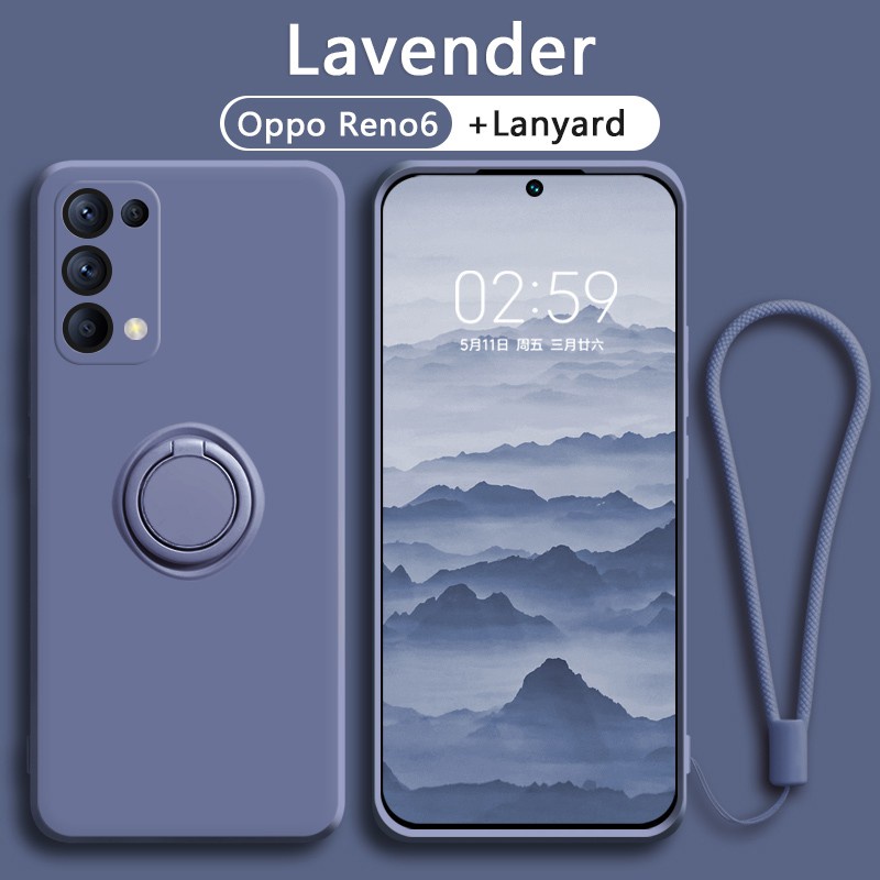 Oppo Reno 5 Pro Case Liquid Silicone Case Full Cover Camera With Ring ...
