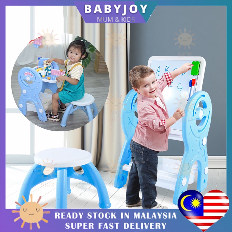 BABYJOY Kids Drawing Board Whiteboard and Lego Double Sided Stand ...
