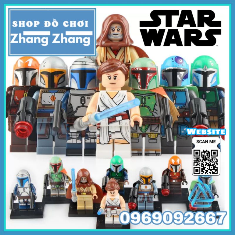Star Wars Rey - Boba Fett - Ben Kenobi - Jango Fett - Mandalorian Warrior Minifigures G G0102 ...