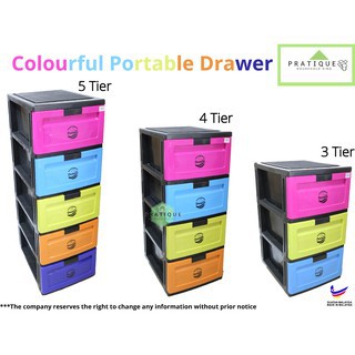 LH Colourful 5 Tier Plastic Drawer Storage Cabinet/Plastic Drawer ...